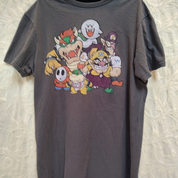 Nintendo | Shirts | Nintendo Super Mario Gray Tshirt Villains Size 3436 ...